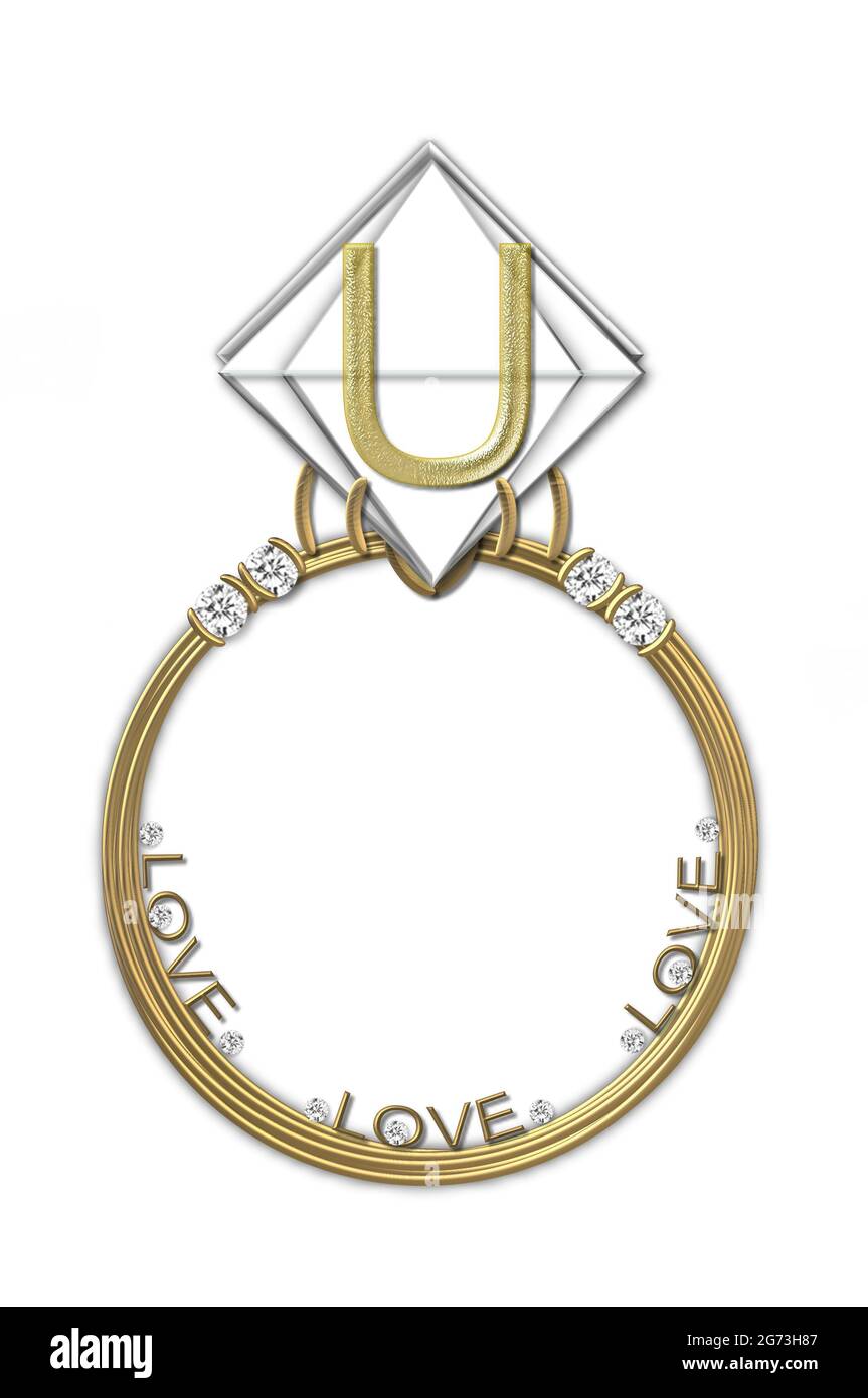 U Alphabet In Diamond