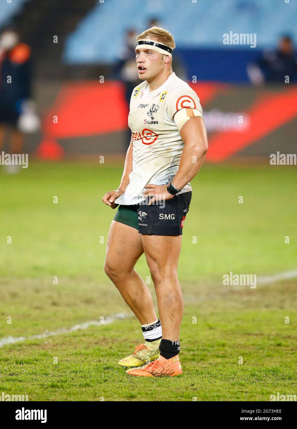 Dylan Richardson of the Cell C Sharks during the Castle Lager Lions ...