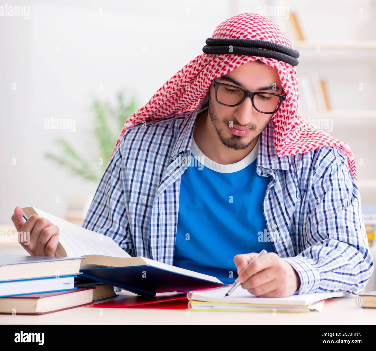 The arab student preparing for university exams Stock Photo - Alamy