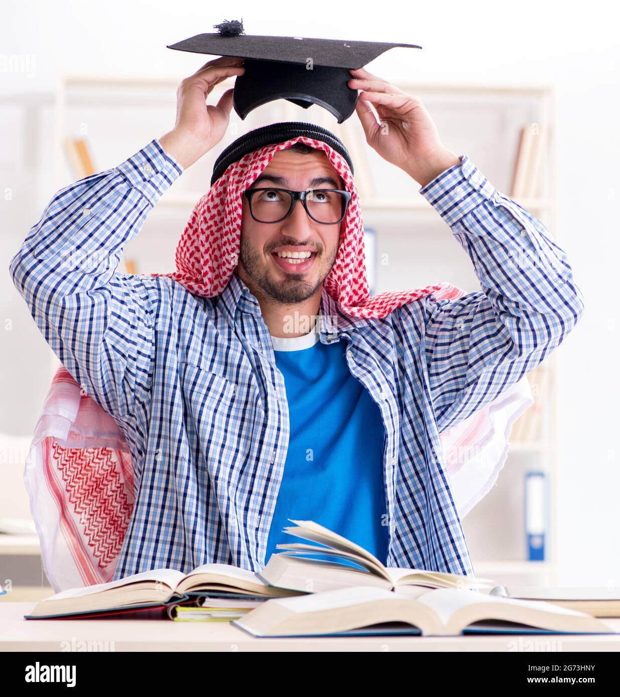 The arab student preparing for university exams Stock Photo - Alamy