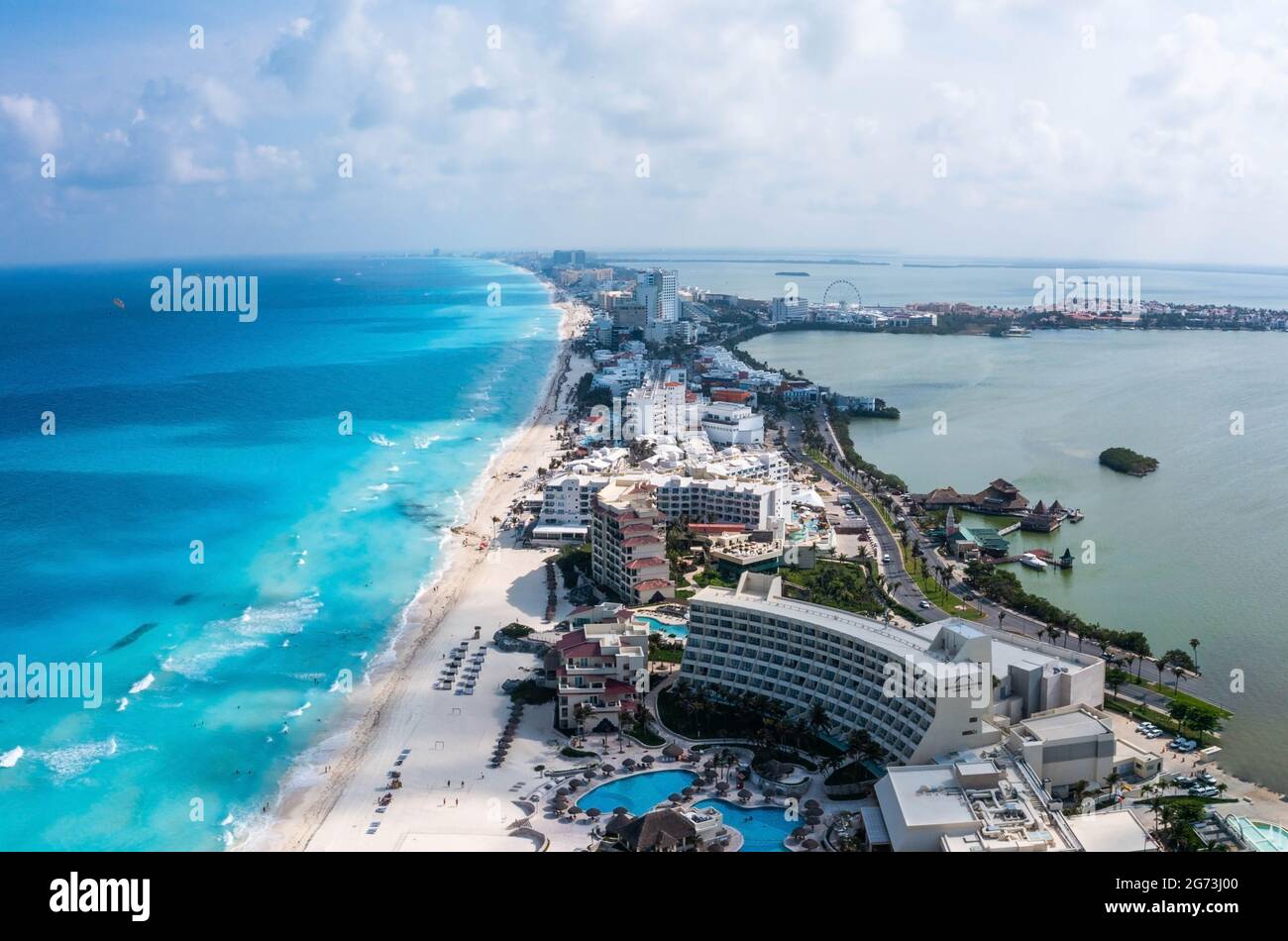 Aerial photos of luxury hotels and resorts surrounding beaches Stock ...