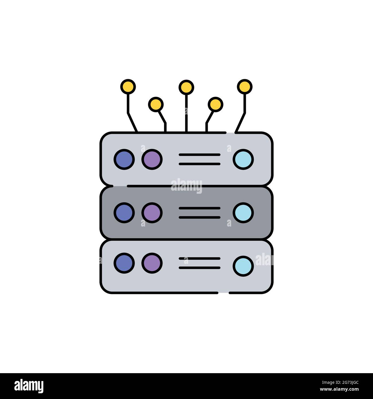 Database sign olor line icon. Initial public offering. Pictogram for ...
