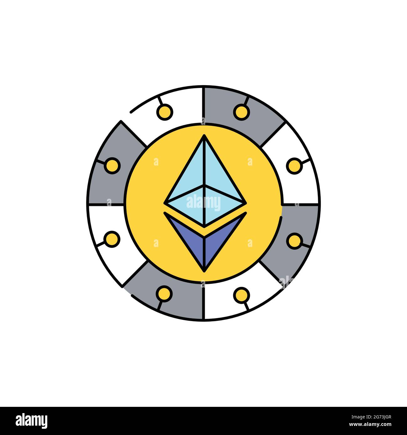 Token sign olor line icon. Pictogram for web page, mobile app, promo ...