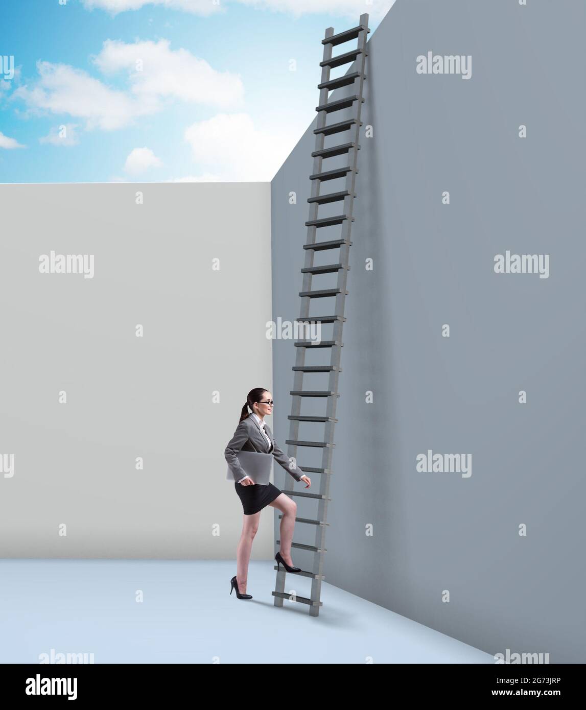 Woman avoiding a ladder hi-res stock photography and images - Alamy
