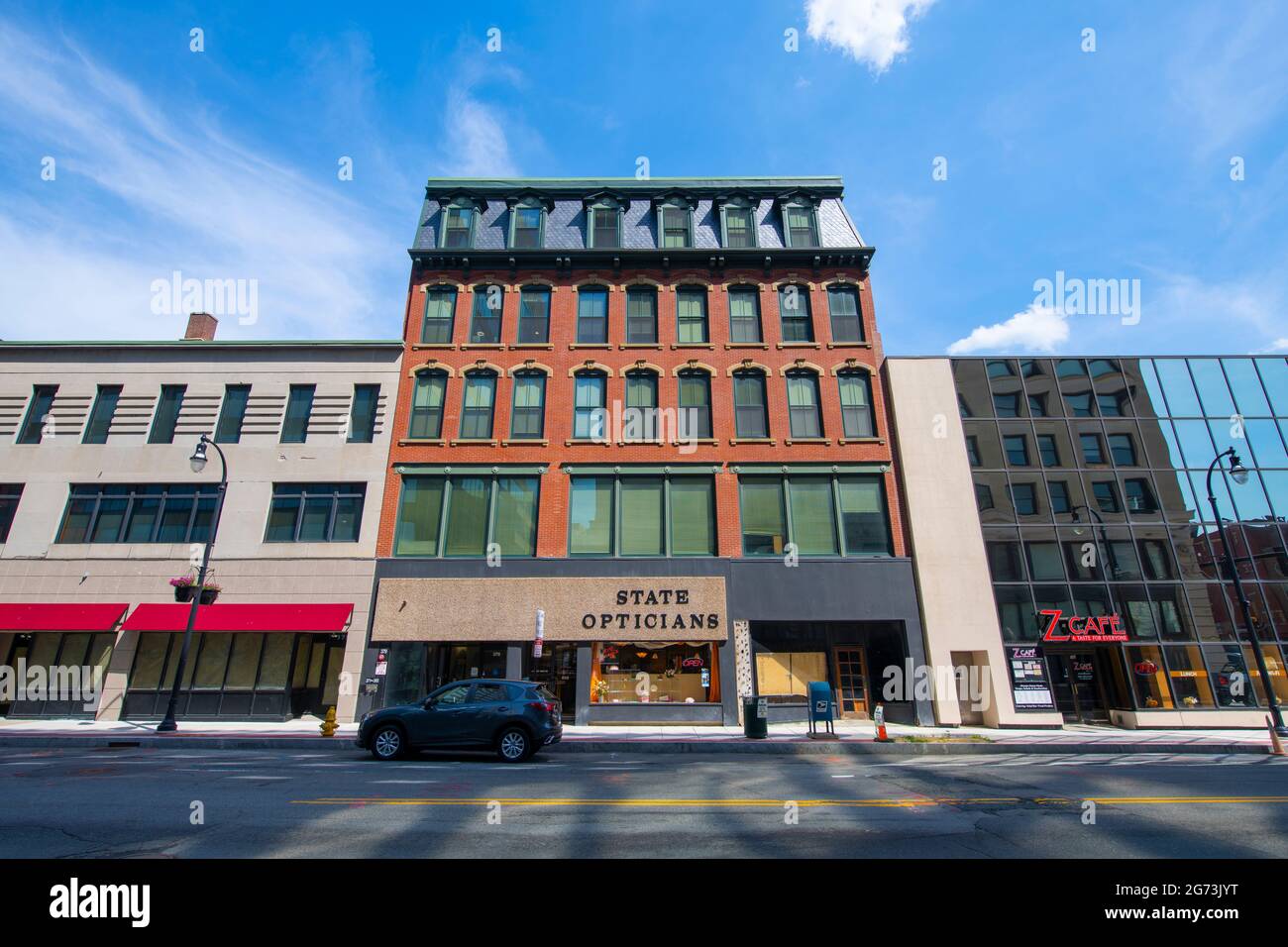 Historic commercial buildings at 381 Main Street near Mechanic Street ...
