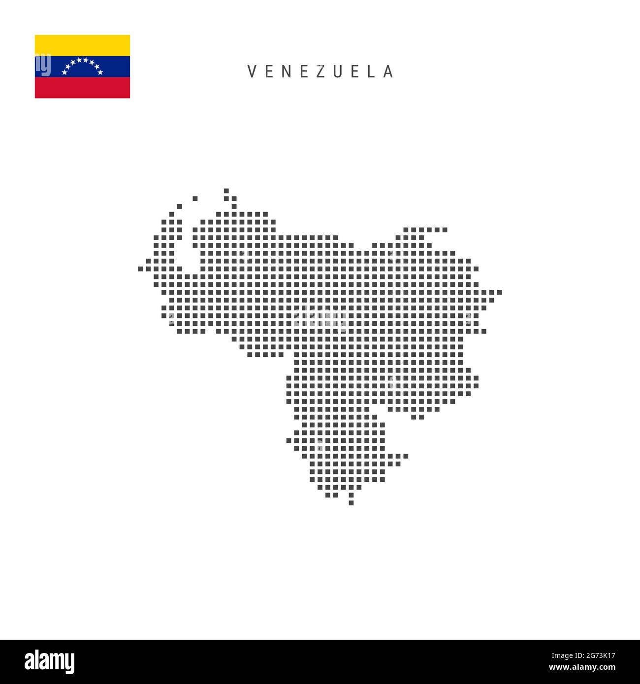 Square dots pattern map of Venezuela. Venezuelan dotted pixel map with ...