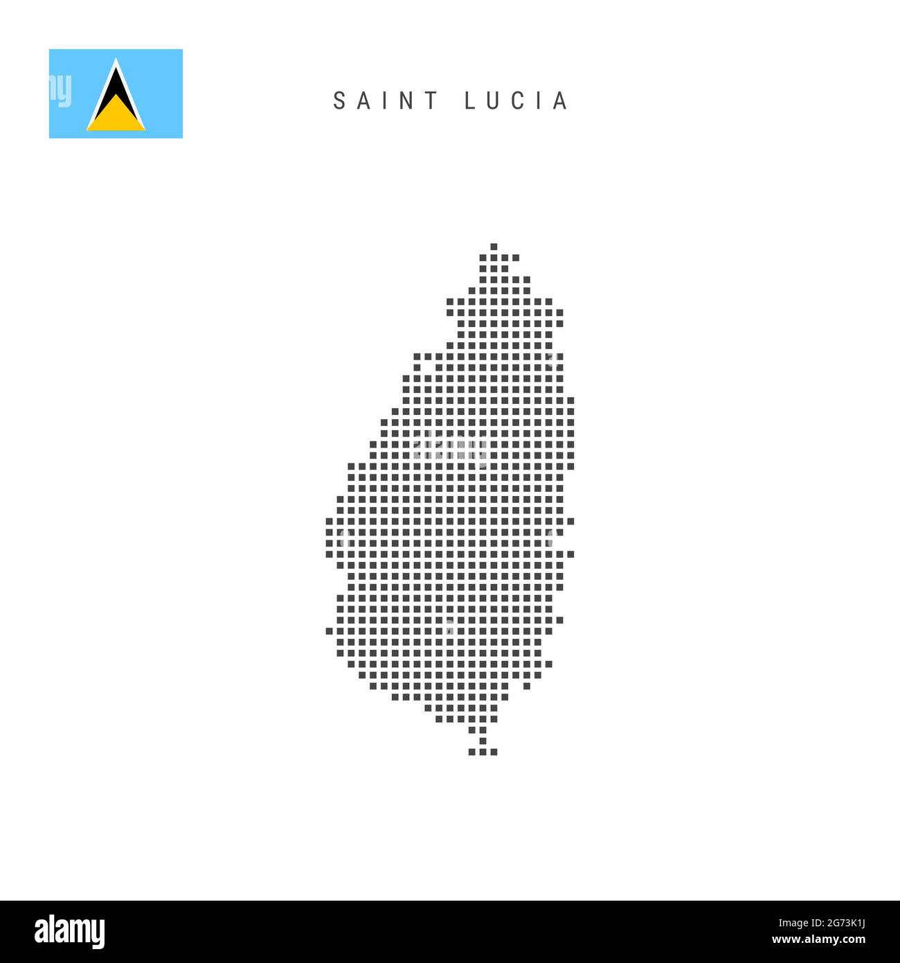 Square dots pattern map of Saint Lucia. Saint Lucian dotted pixel map ...