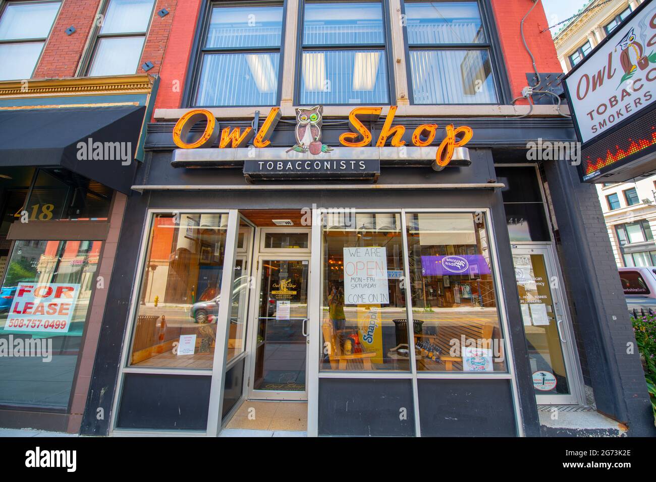 Owl Shop Tobacconists at 414 Main Street near City Hall in downtown of ...