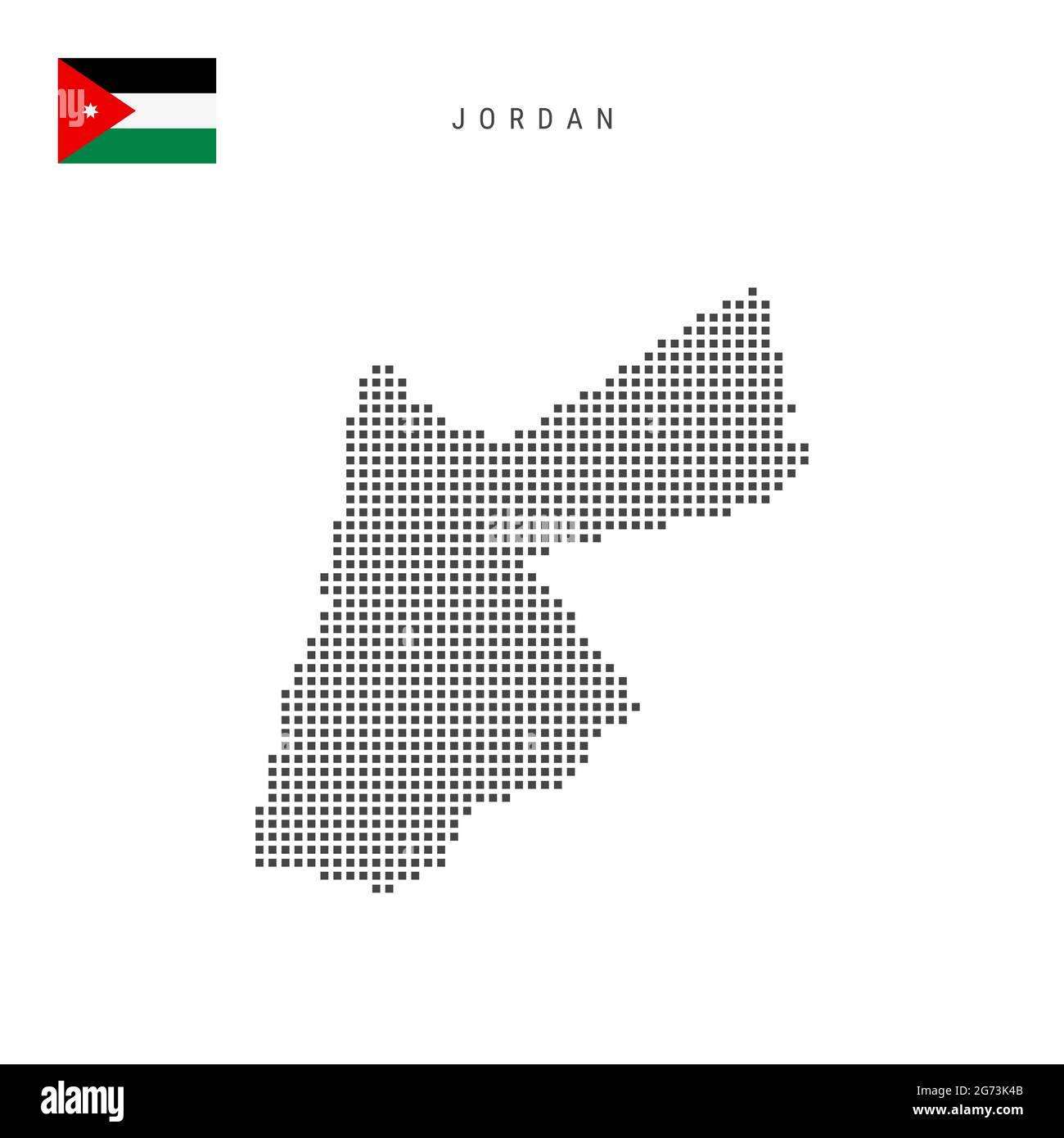 Square dots pattern map of Jordan. Hashemite Kingdom of Jordan dotted ...