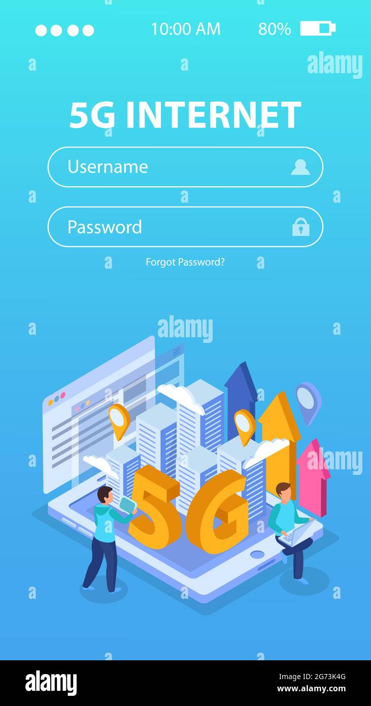 Isometric 5g Internet Background Stock Vector Image & Art - Alamy