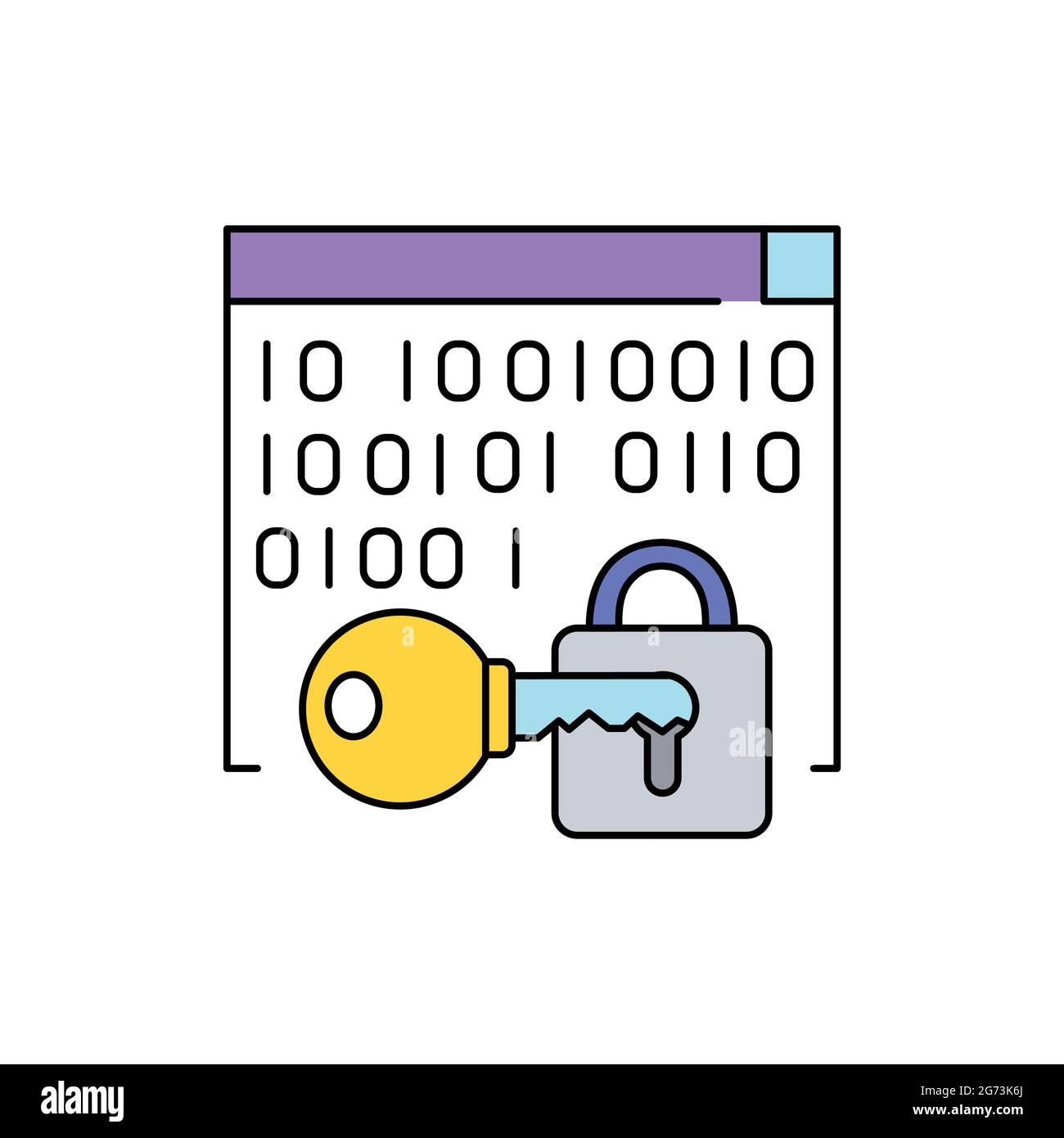 Encryption sign olor line icon. Pictogram for web page, mobile app ...