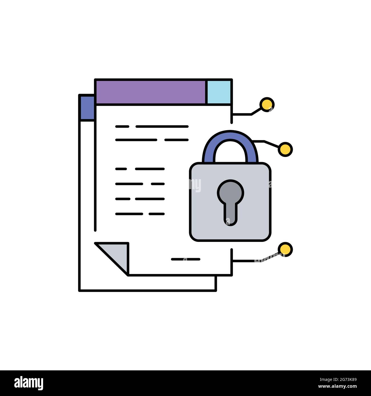 Smart contract sign olor line icon. Pictogram for web page, mobile app ...