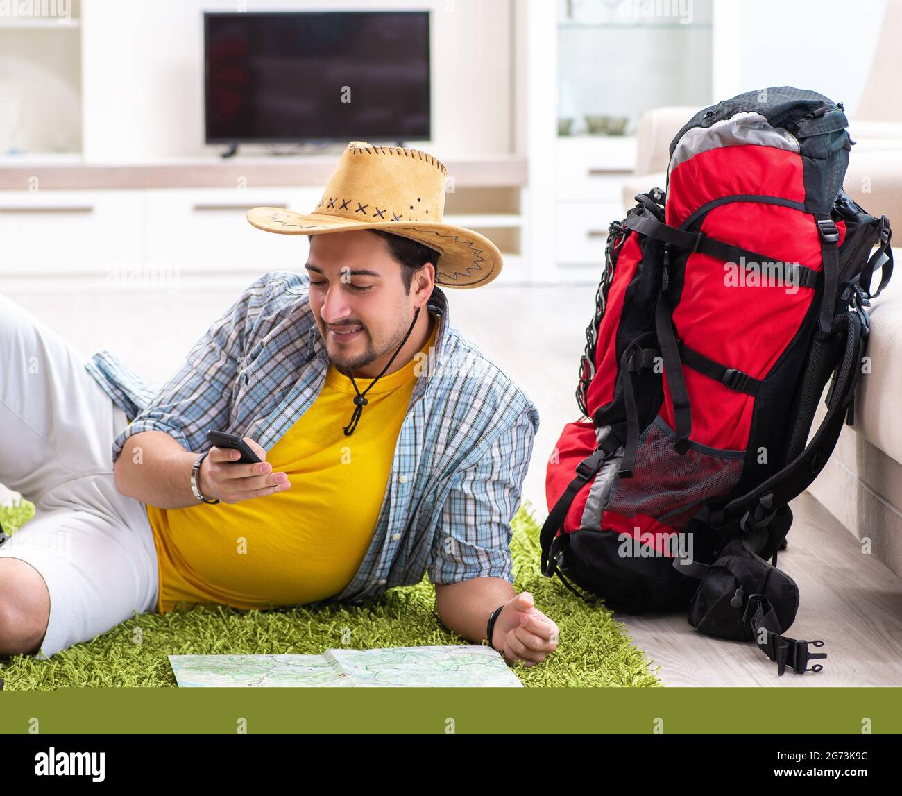 The man planning his travel with map Stock Photo - Alamy