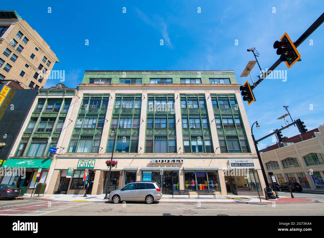 Historic Modelo Building at 535 Main Street at Federal Street in ...
