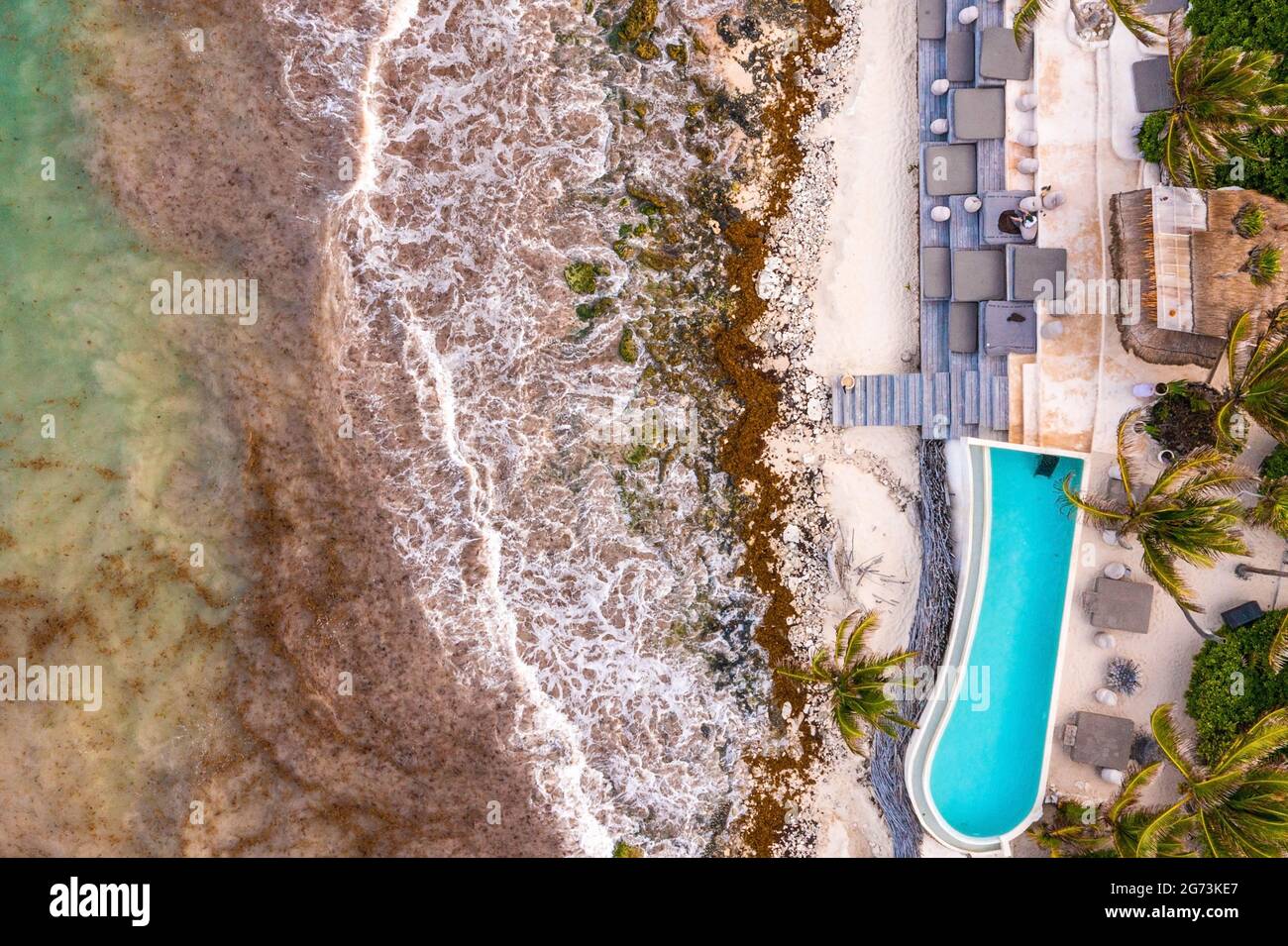 Top view of swimming pool on the cliff edge Stock Photo - Alamy