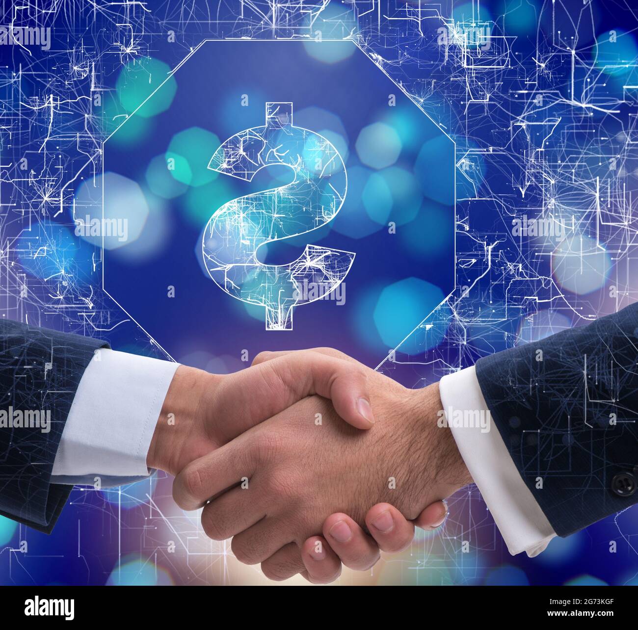 The handshake concept - business metaphor illustration Stock Photo - Alamy