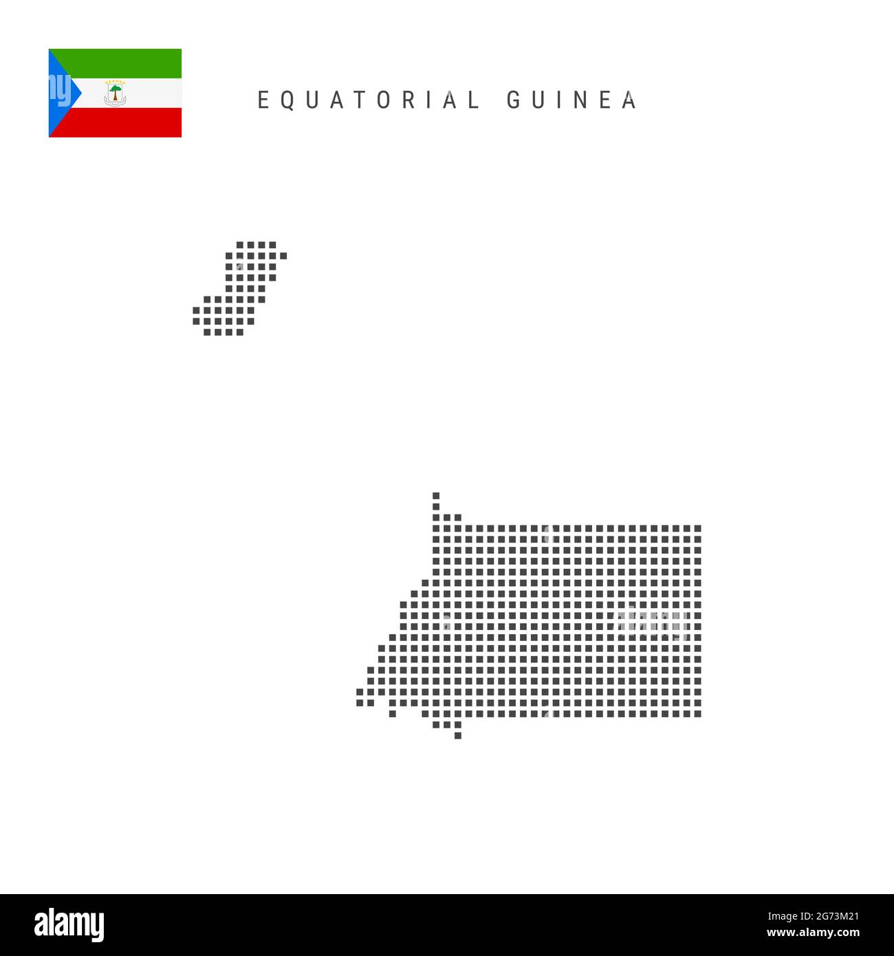 Square dots pattern map of Equatorial Guinea. Republic of Equatorial Guinea dotted pixel map ...