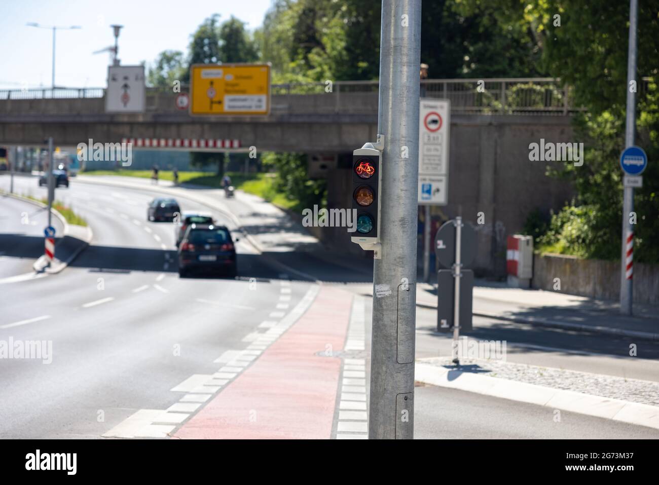Highway with many street signs in Germany Stock Photo - Alamy