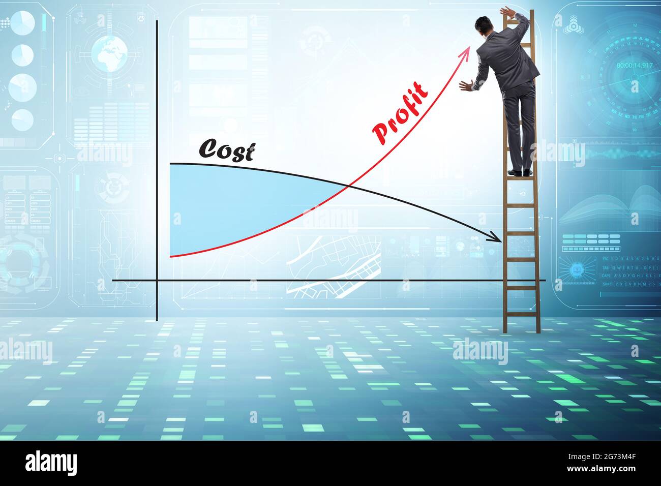 Concept of proft and loss with the businessman Stock Photo - Alamy