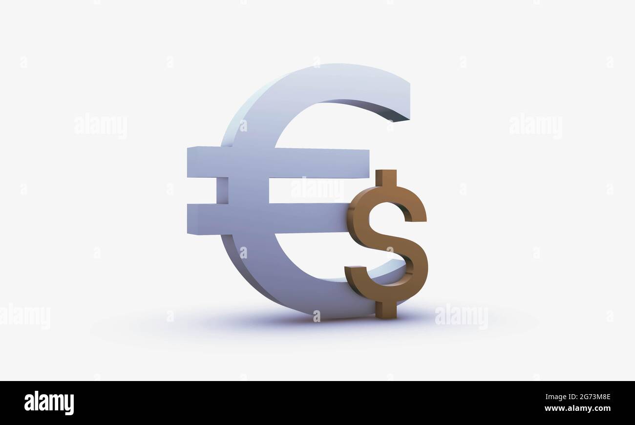 Exchange rating of Dollar and Dollar Isolated on a White Background ...
