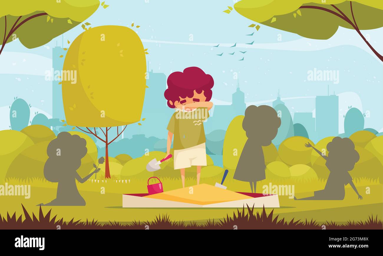 Sad boy sadness alone Stock Vector Images - Alamy