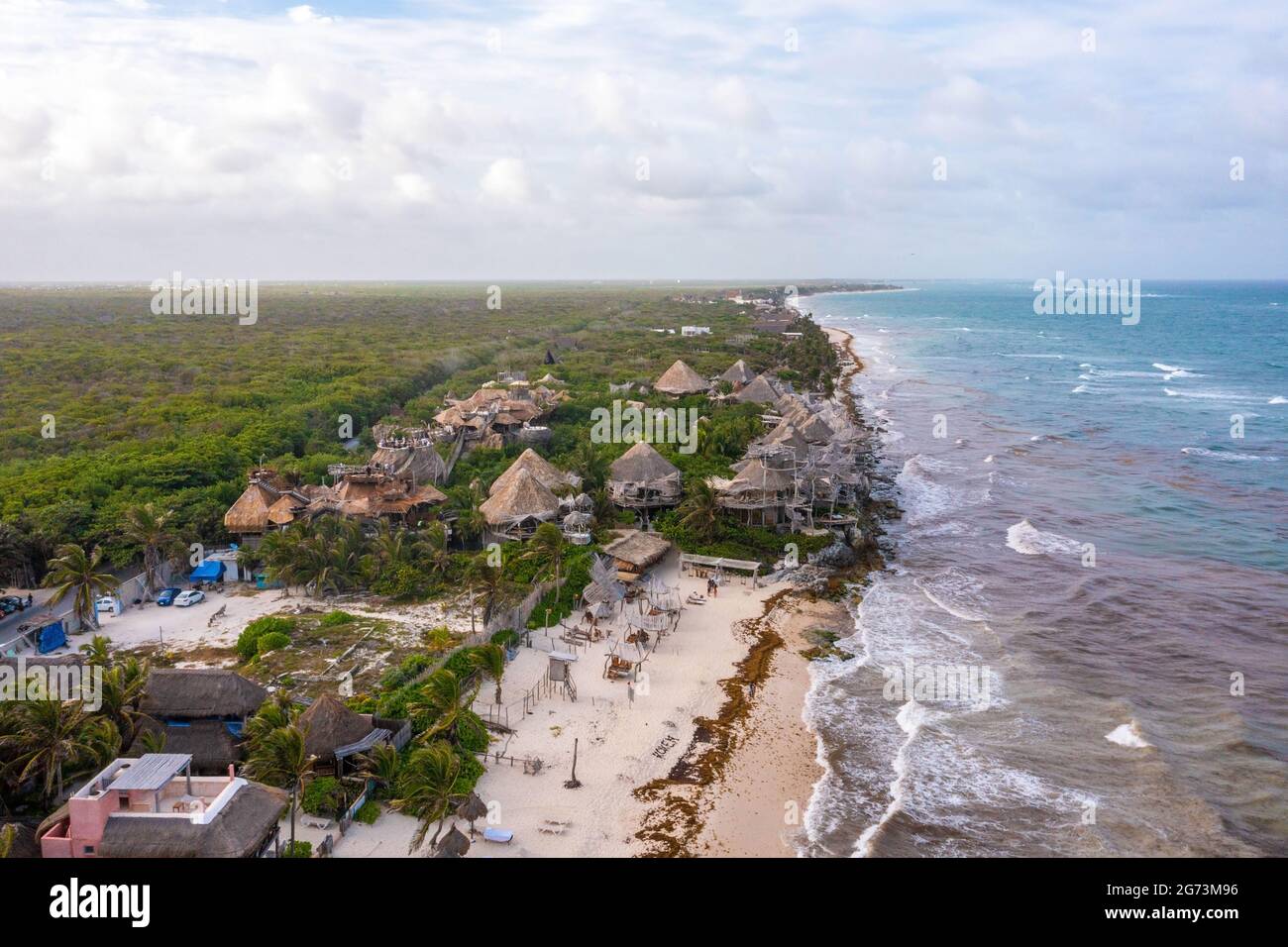 Aerial view of the luxury hotel Azulik in Tulum Stock Photo - Alamy