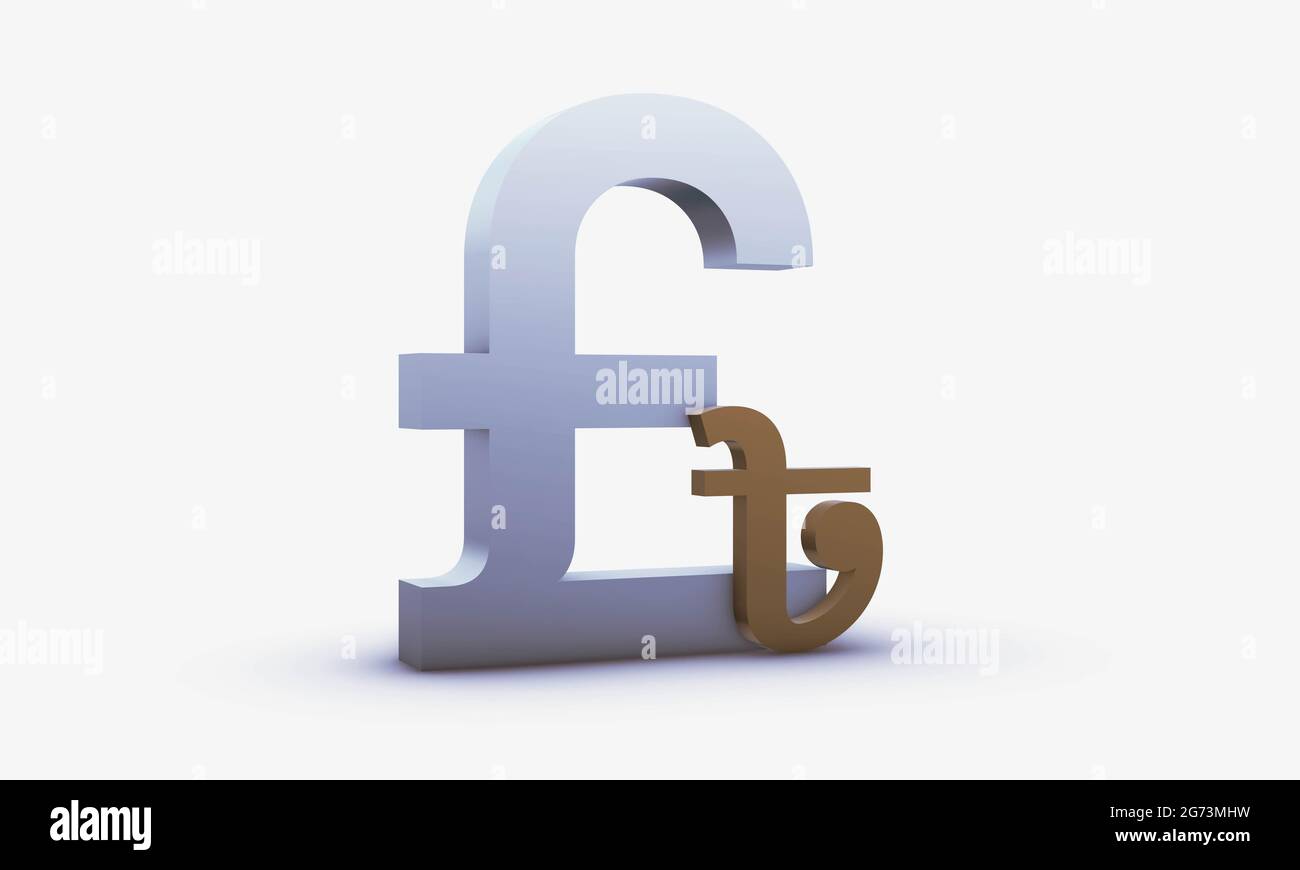 Exchange rating of Pounds Sterling and Bangladeshi taka Sign Isolated ...
