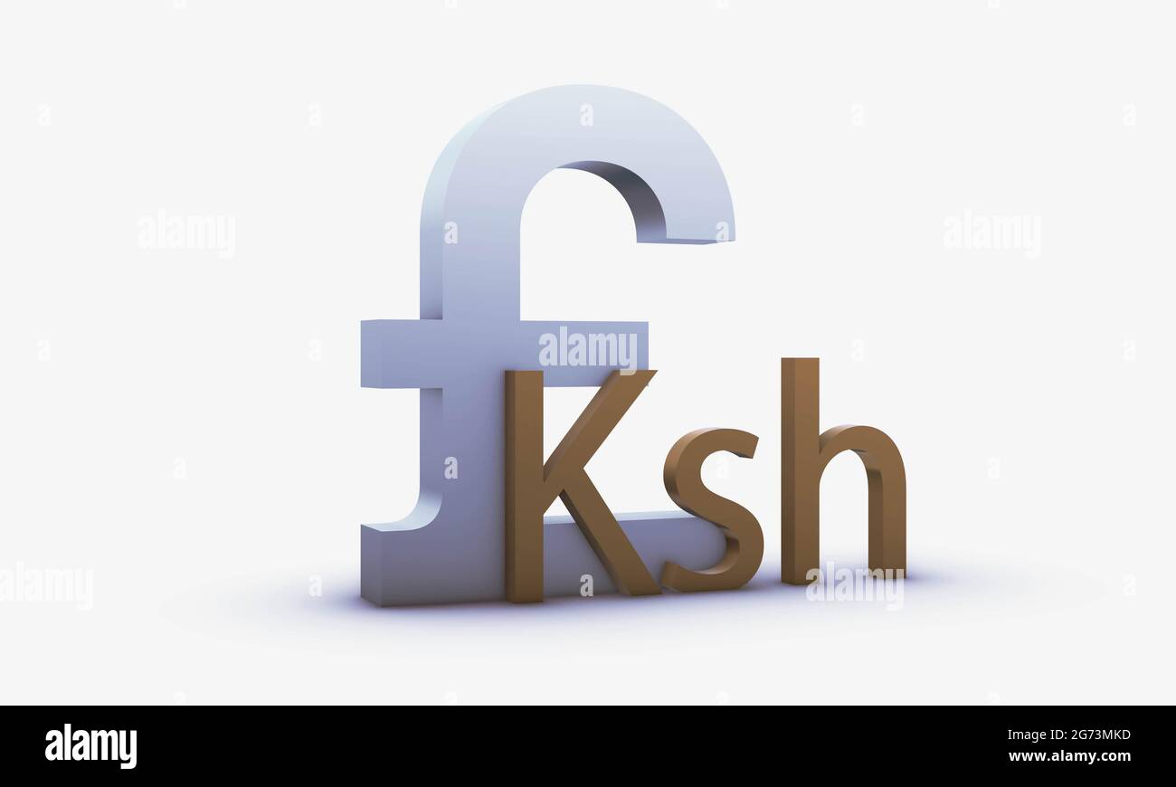 Exchange rating of Pounds Sterling and Kenyan shilling Sign Isolated on ...