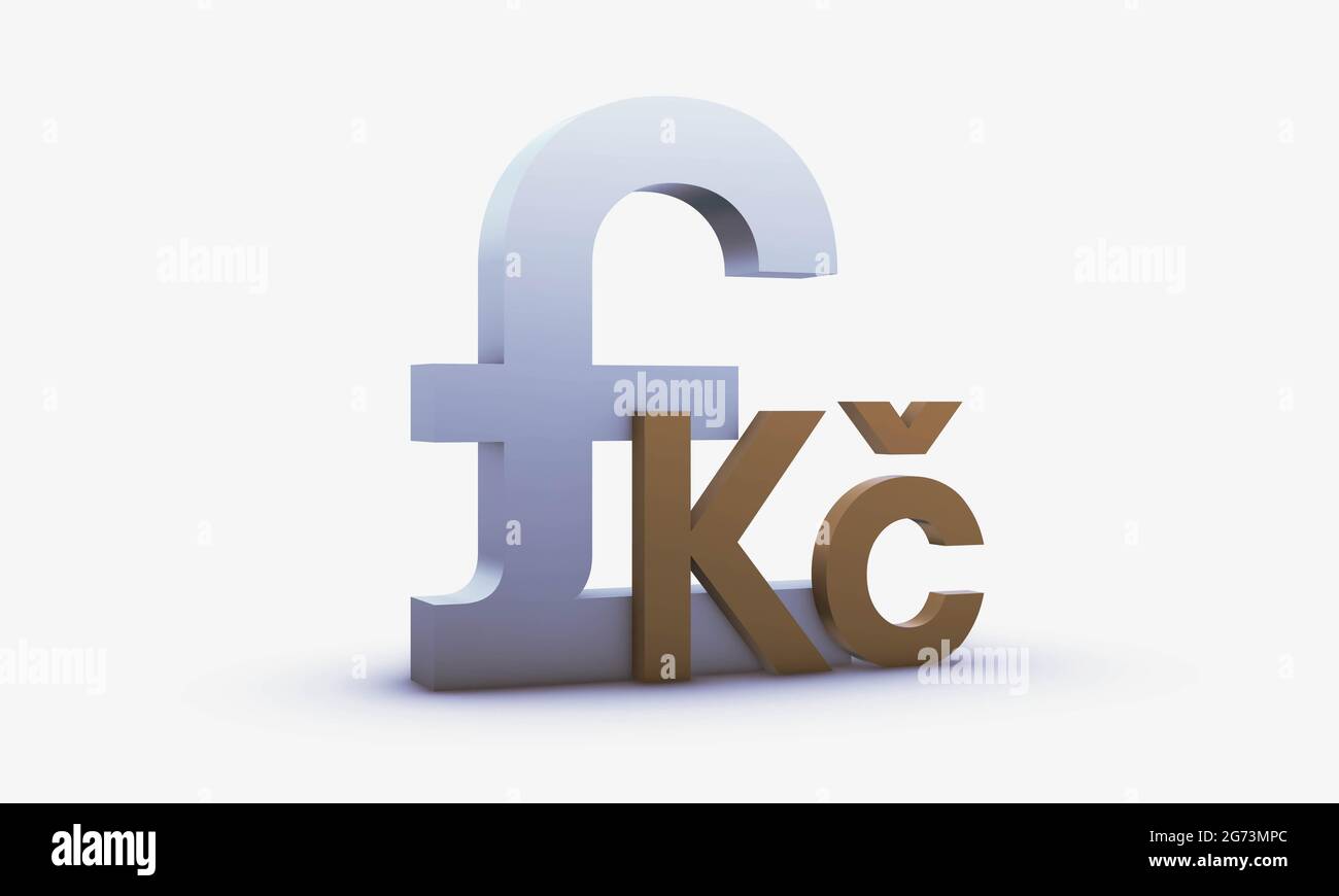 Exchange rating of Pounds Sterling and Czech koruna Sign Isolated on a ...