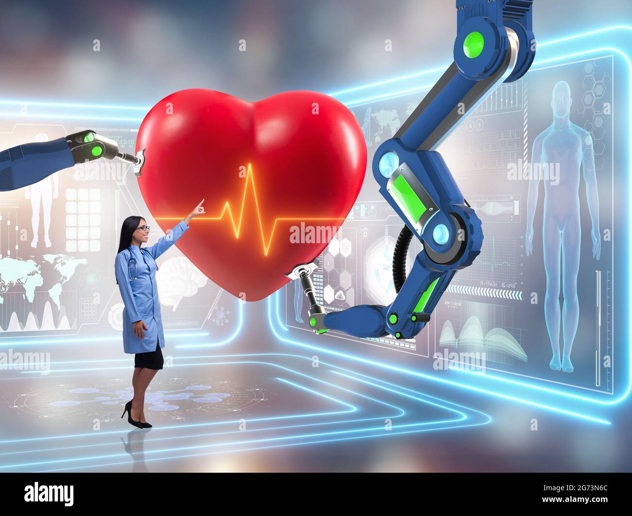 The heart surgery done by robotic arm Stock Photo - Alamy