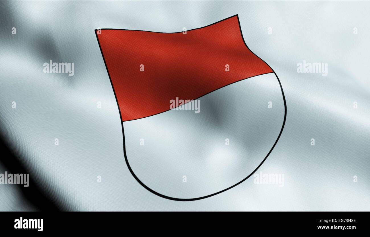 3D Illustration of a waving Switzerland city flag of Solothurn Stock ...