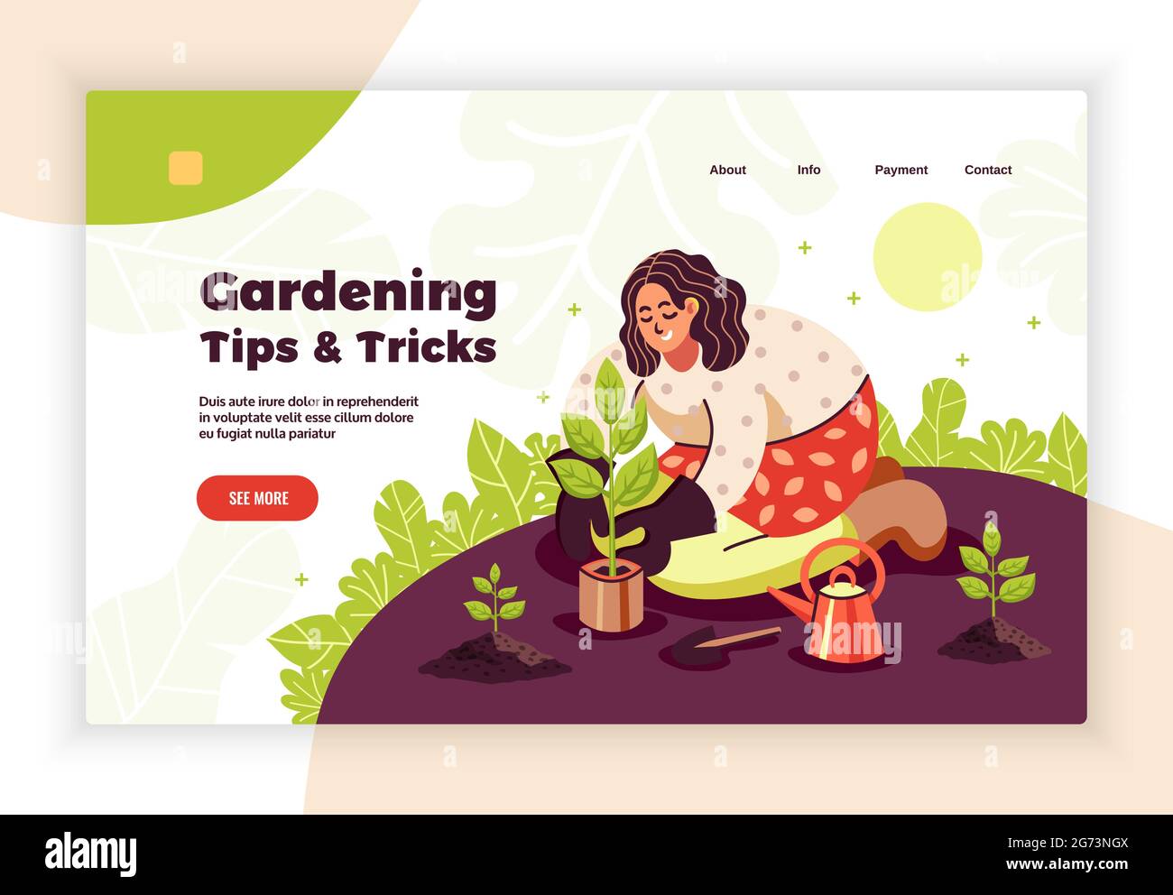 Hobbies concept banner learning gardening tips and tricks online with ...