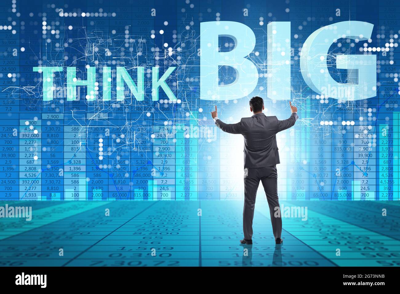 Think big concept with the businessman Stock Photo - Alamy