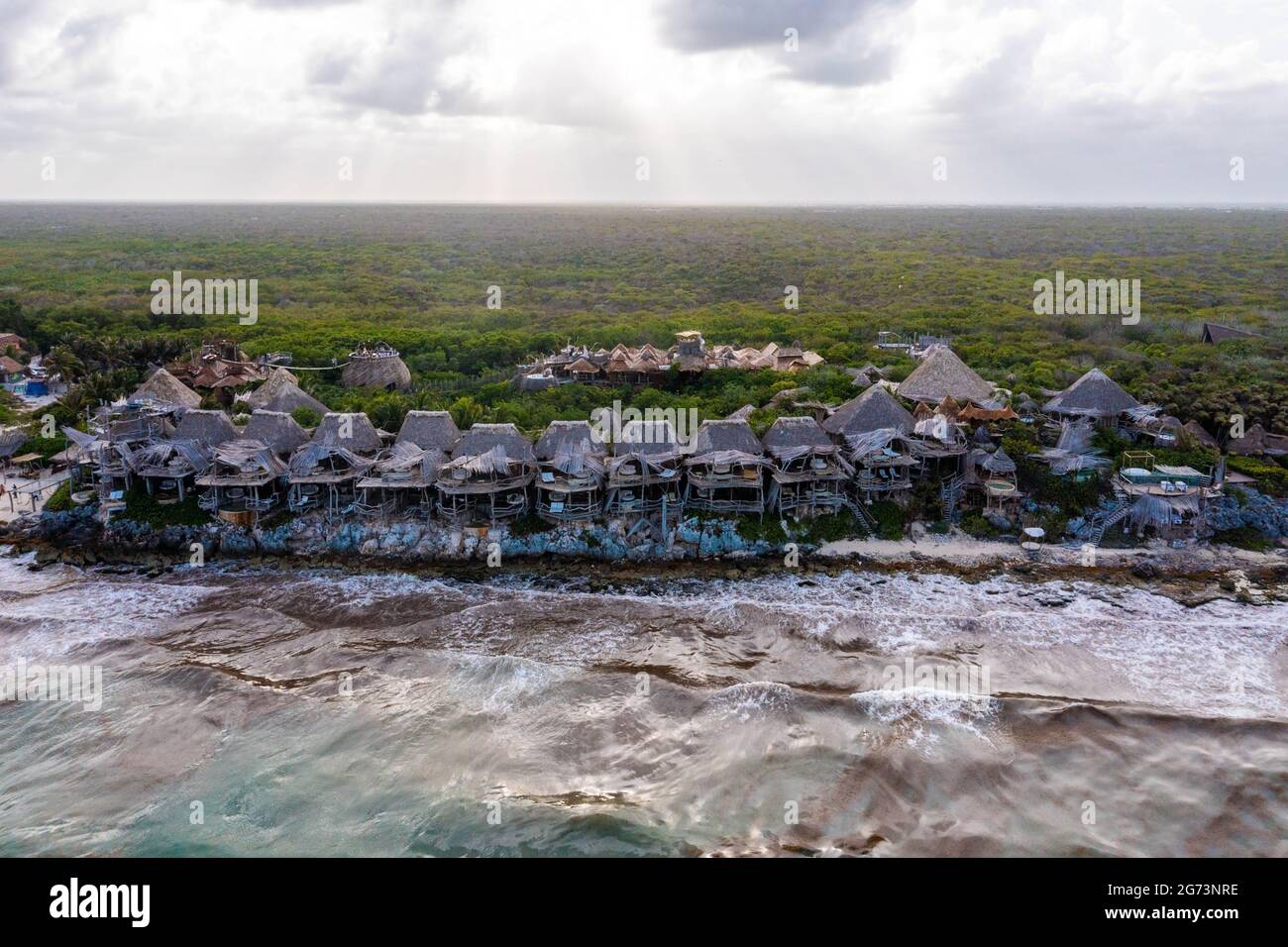 Aerial view of the luxury hotel Azulik in Tulum Stock Photo - Alamy