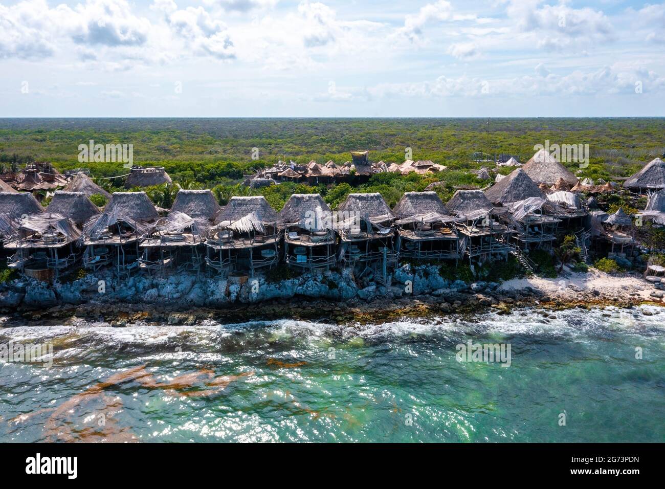 Aerial view of the luxury hotel Azulik in Tulum Stock Photo - Alamy