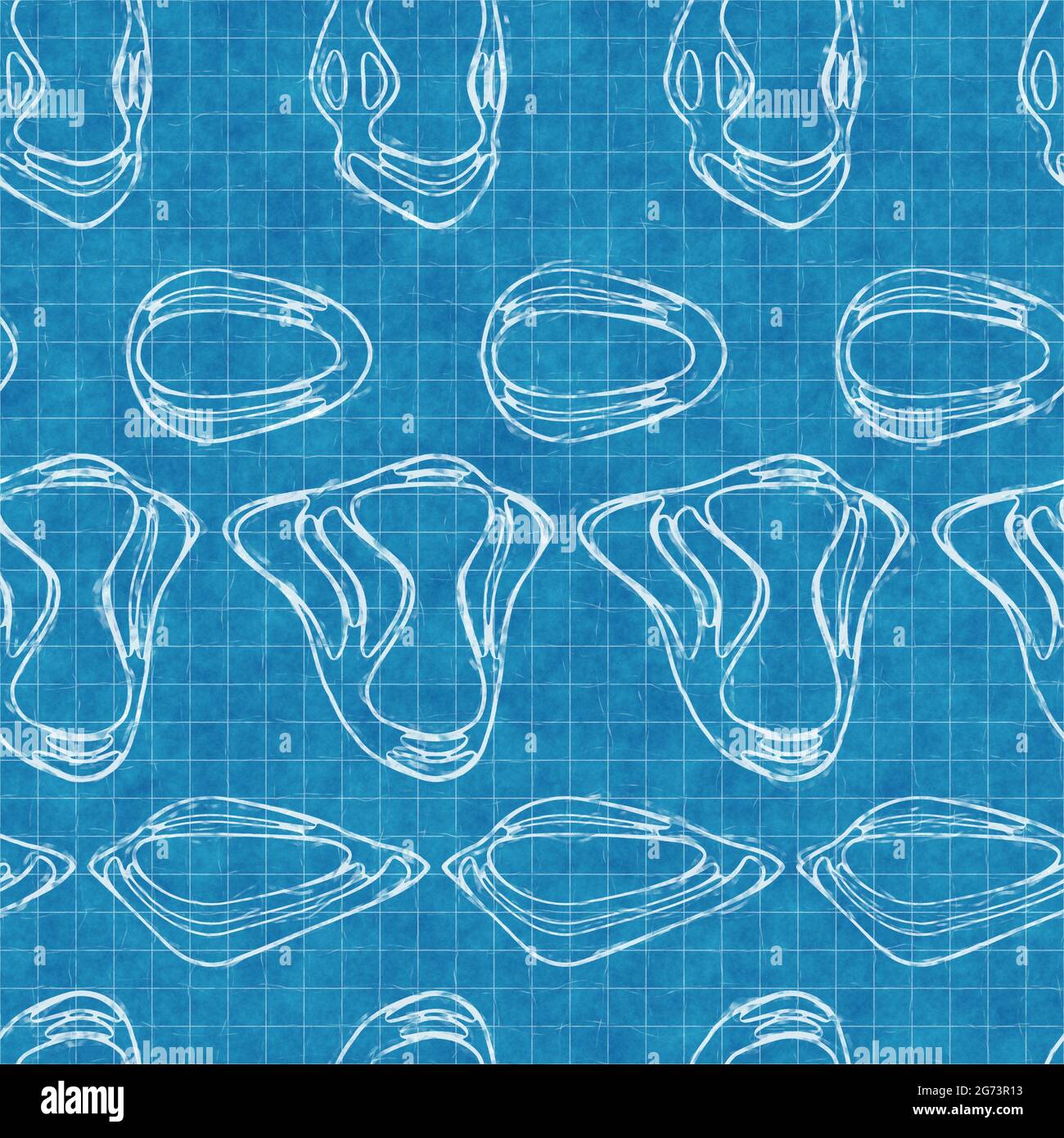 Seamless bright blue blueprint pattern for textile and print Stock ...