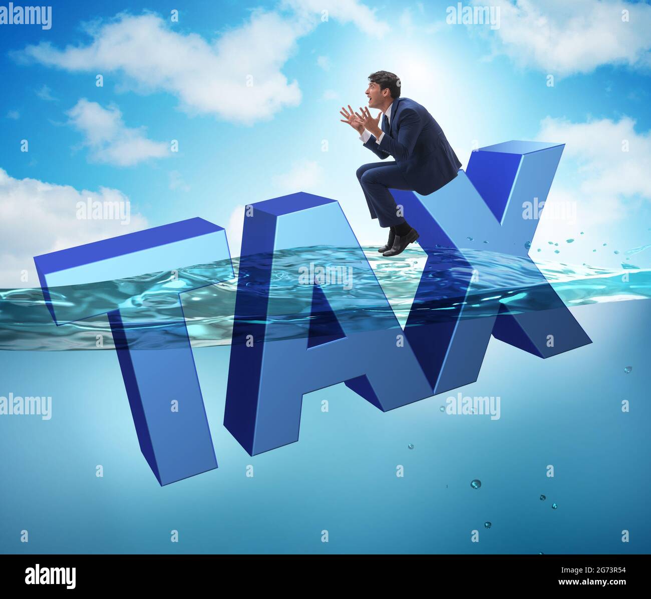 The businessman having problems with paying taxes Stock Photo - Alamy