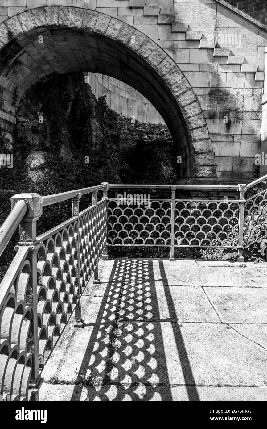 Grayscale of Scala Dei Giganti in Trieste, Italy Stock Photo - Alamy