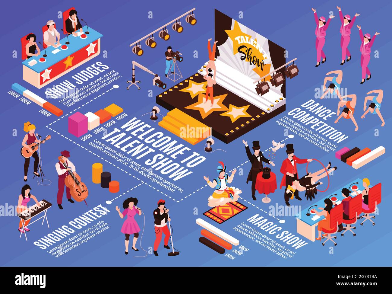 Talent show singing contest dance competition magicians performance ...