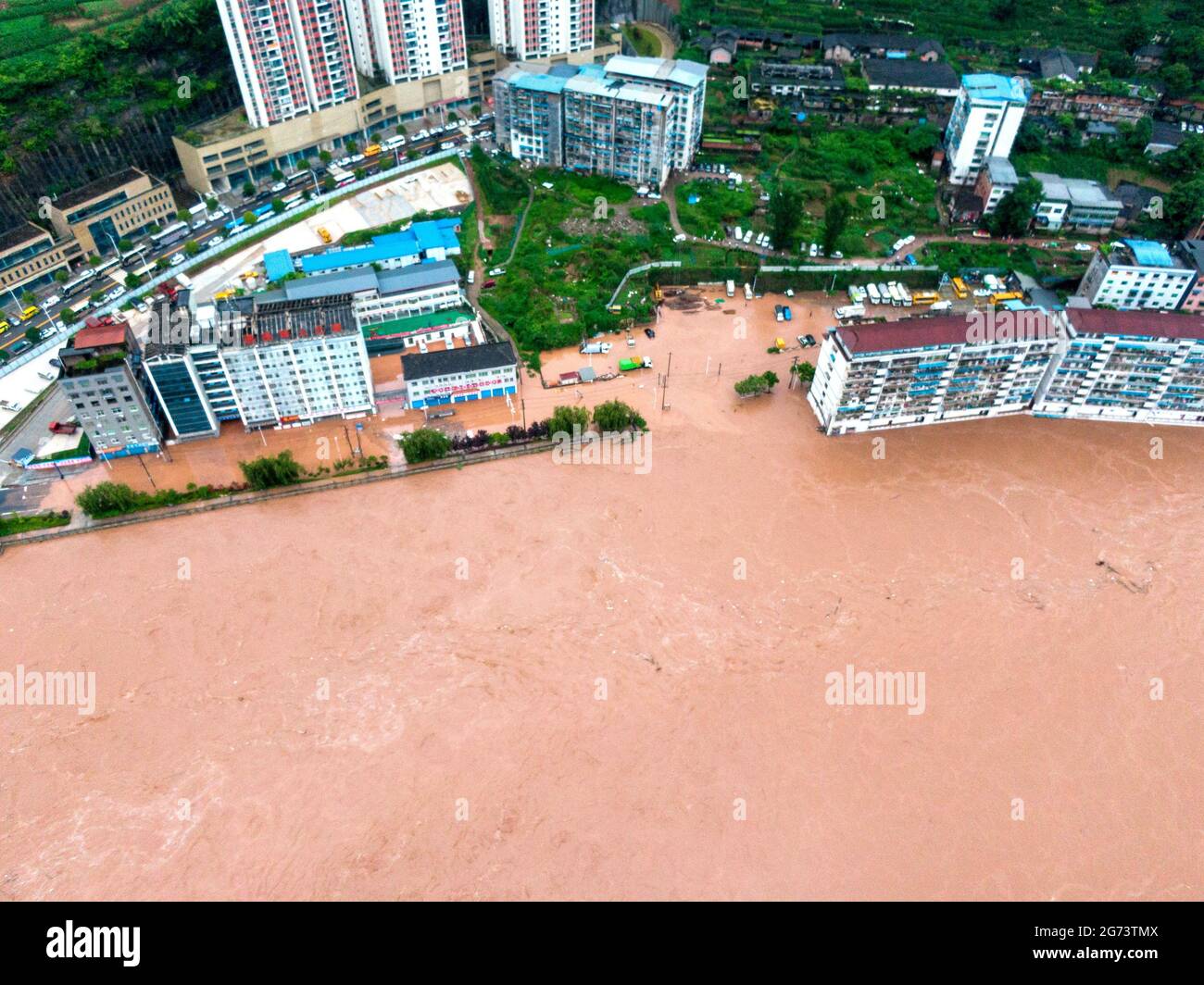 BAZHONG, CHINA - JULY 10, 2021 - Aerial photo taken on July 10, 2021 ...