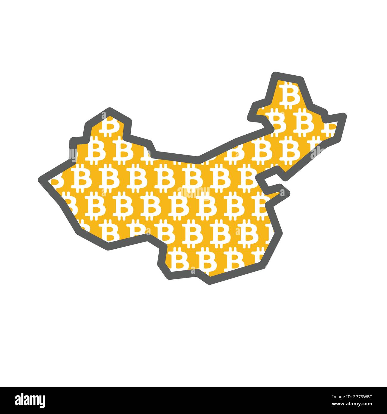 China country map with bitcoin crypto currency logo Stock Vector Image ...
