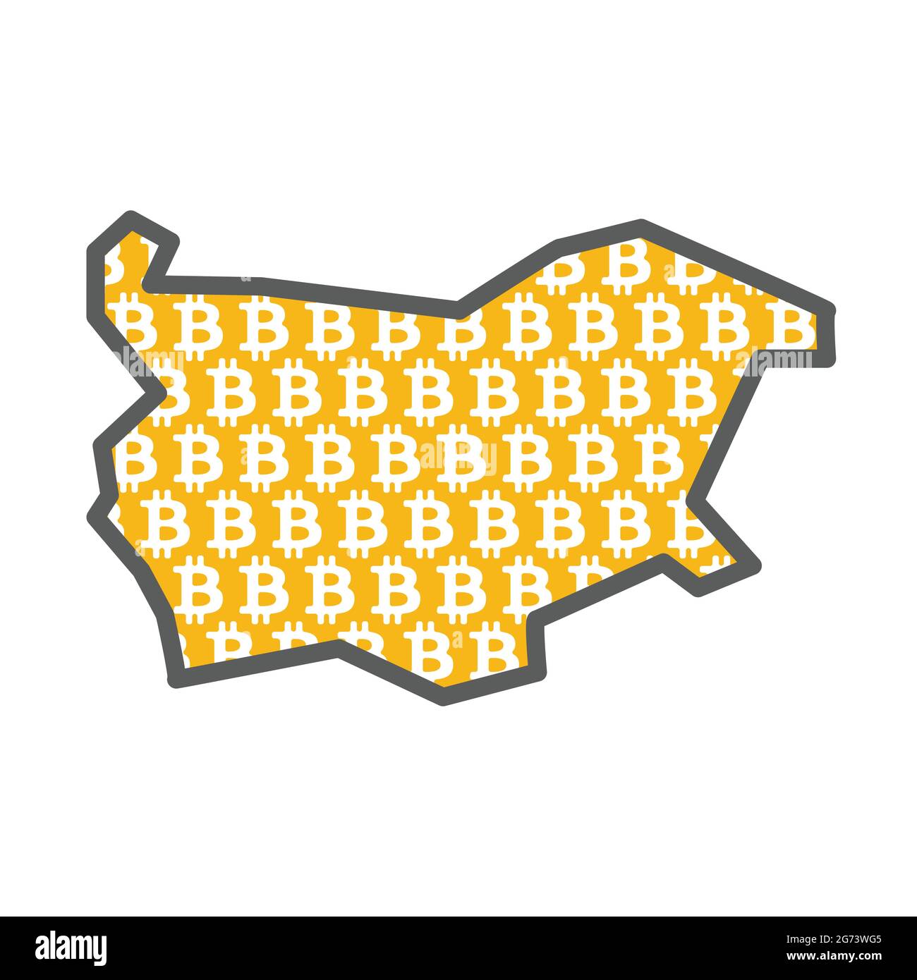 Bulgaria country map with bitcoin crypto currency logo Stock Vector ...