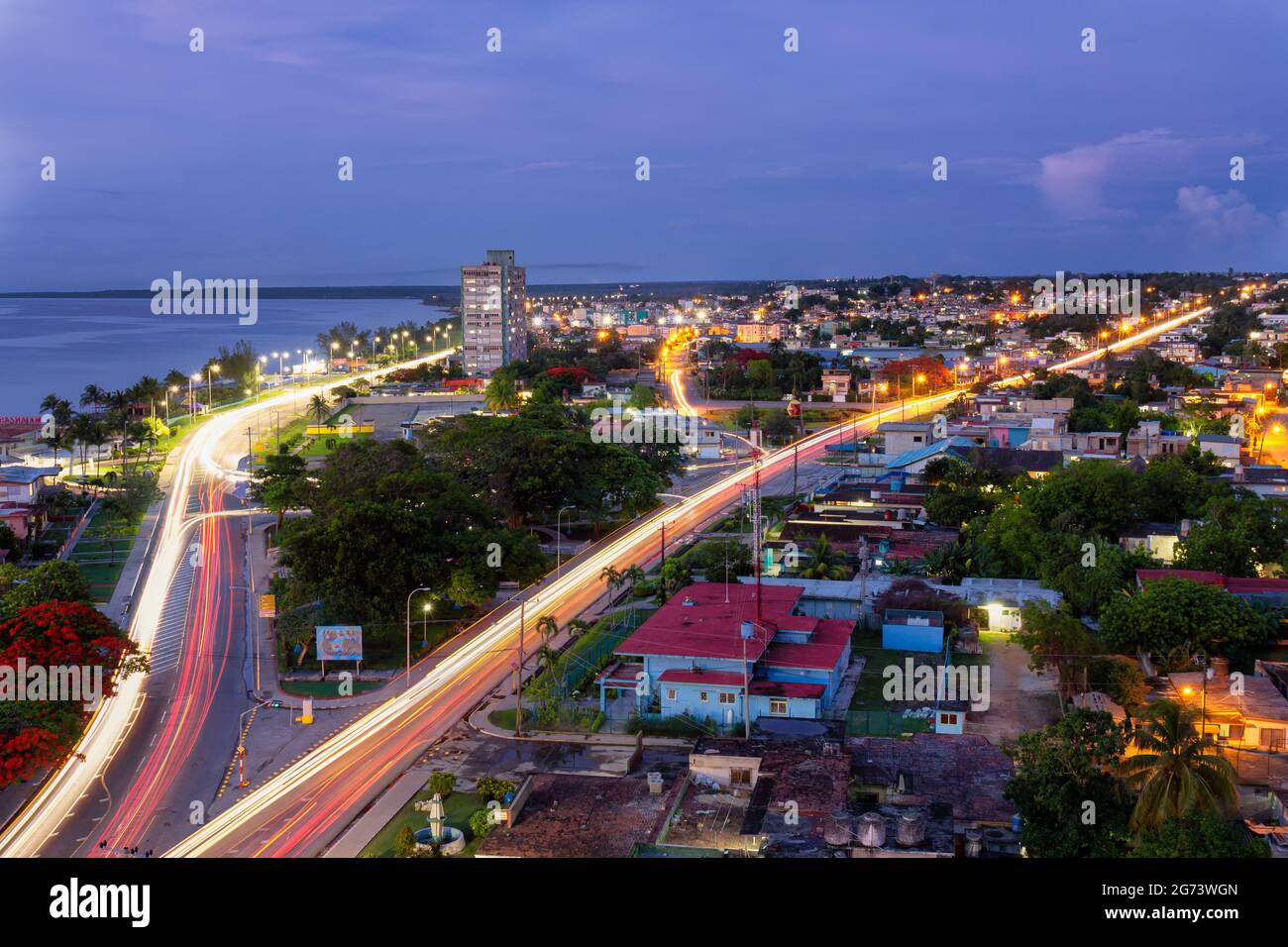 An Aerial view of Matanzas city in Cuba at evening Stock Photo - Alamy