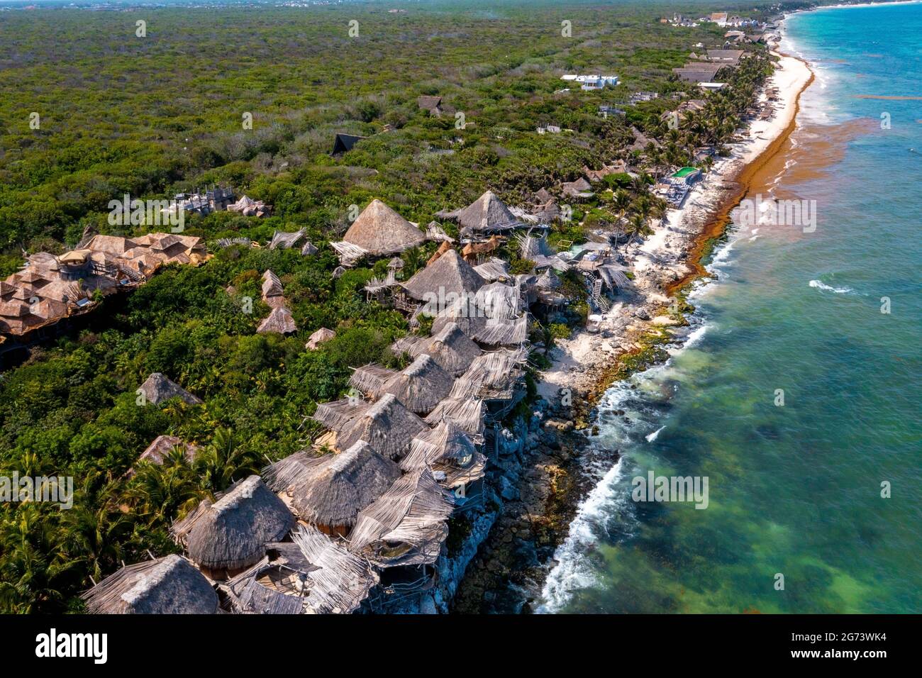 Aerial view of the luxury hotel Azulik in Tulum Stock Photo - Alamy