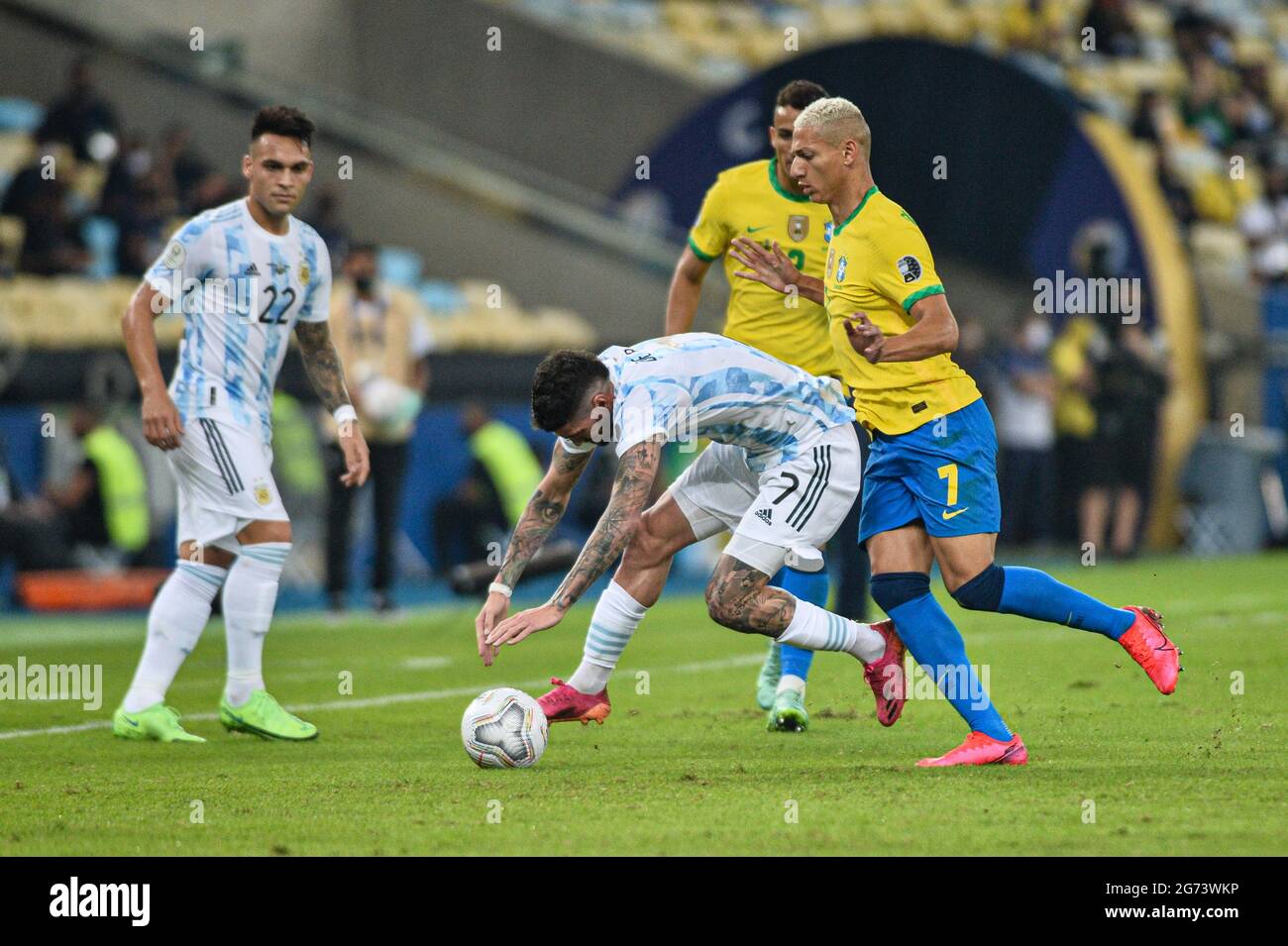 Rio De Janeiro, Brazil. 10th July, 2021. During Argentina x Brazil, a ...