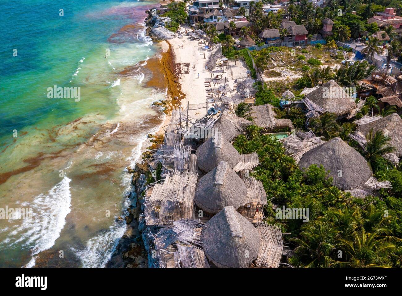 Aerial view of the luxury hotel Azulik in Tulum Stock Photo - Alamy
