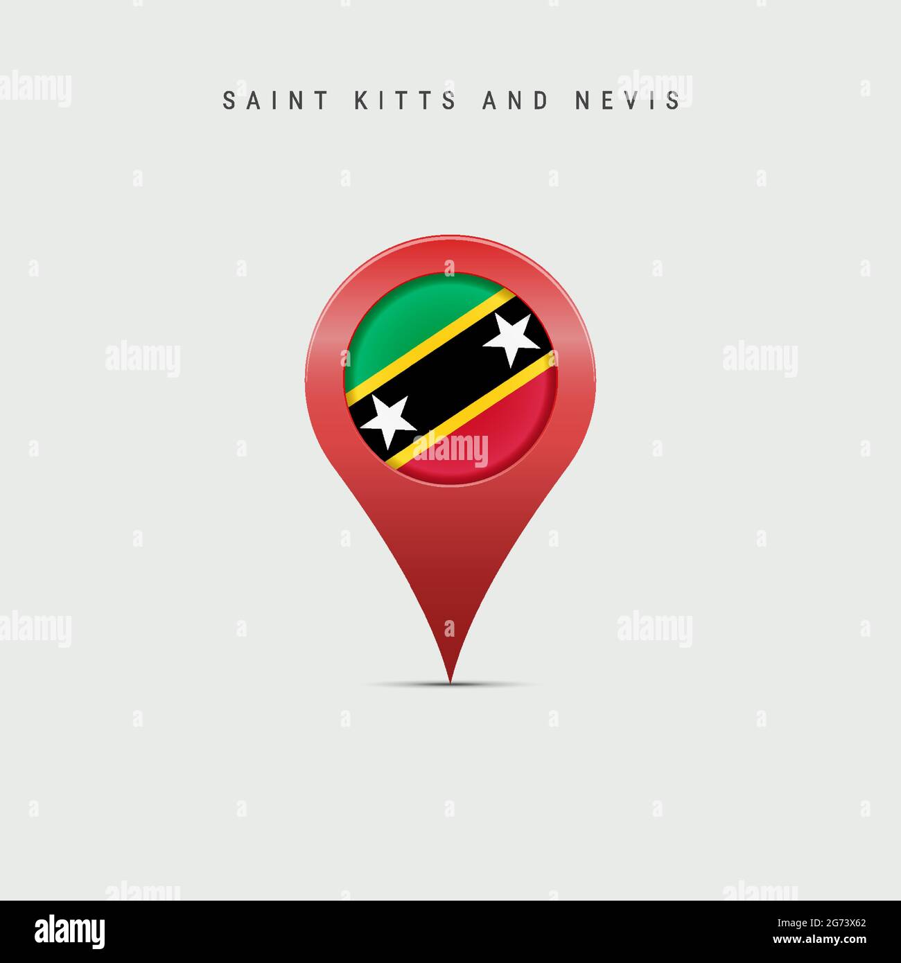 Teardrop map marker with flag of Saint Kitts and Nevis. Saint ...