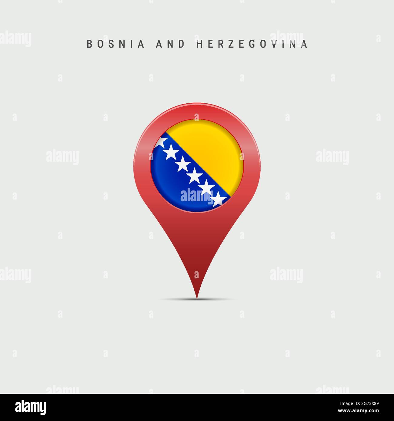 Teardrop map marker with flag of Bosnia and Herzegovina. Bosnian flag ...
