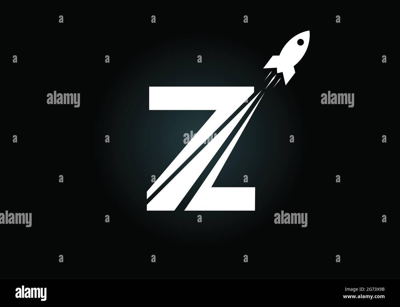 Initial Z monogram letter alphabet with a Rocket logo design. Rocket ...