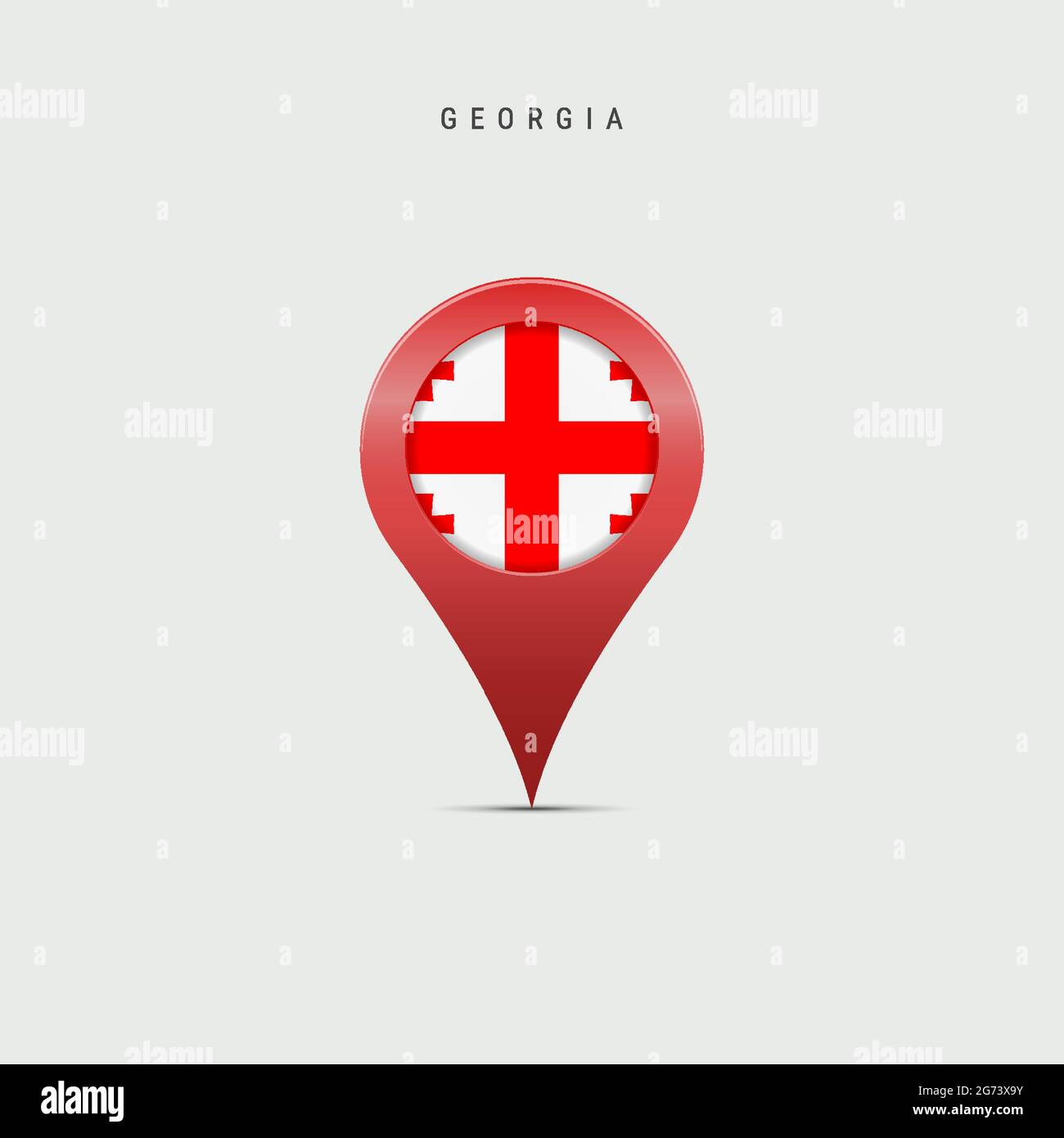 Teardrop map marker with flag of Georgia. Georgian flag inserted in the ...